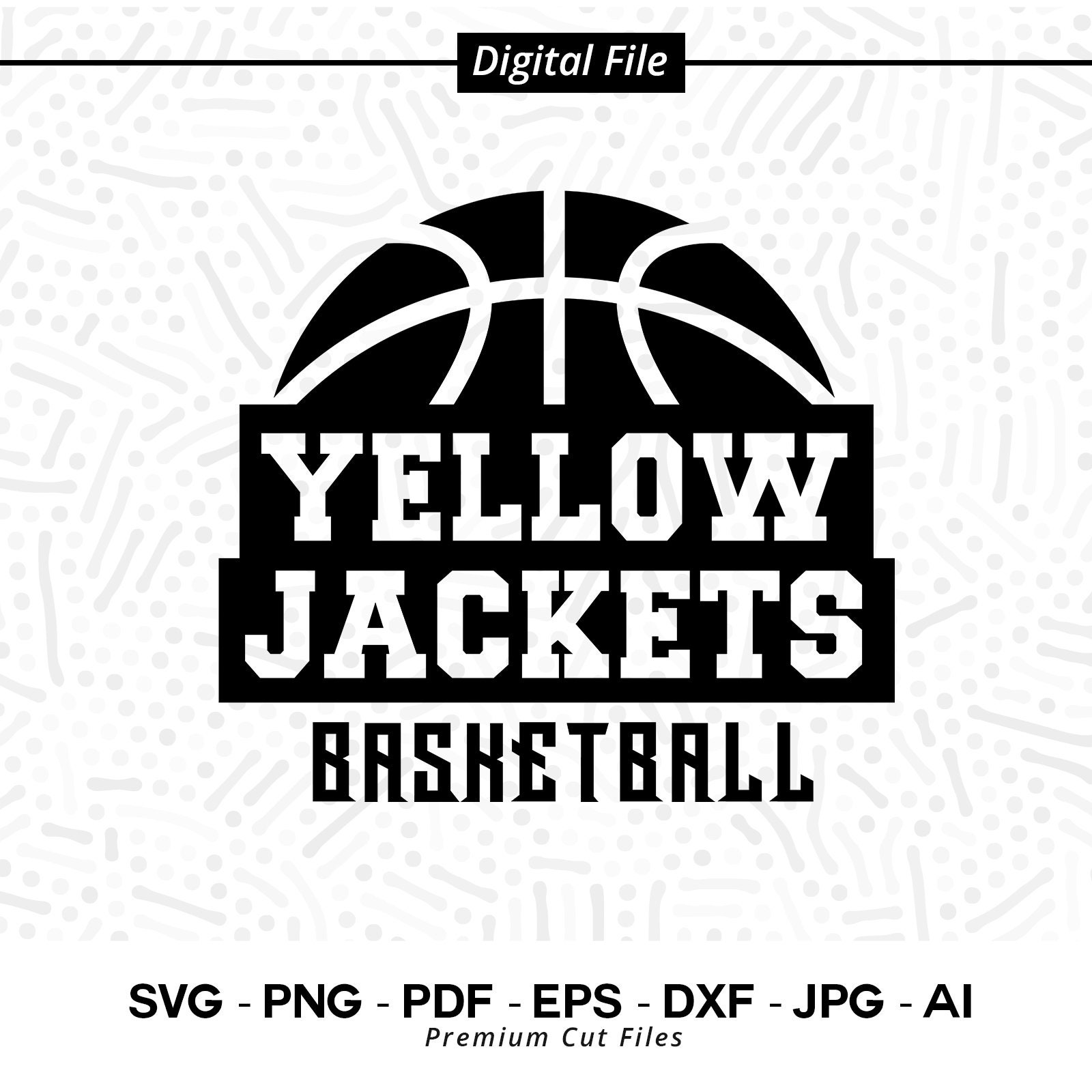 Basketball SVG PNG, Yellow Jackets | Inspire Uplift