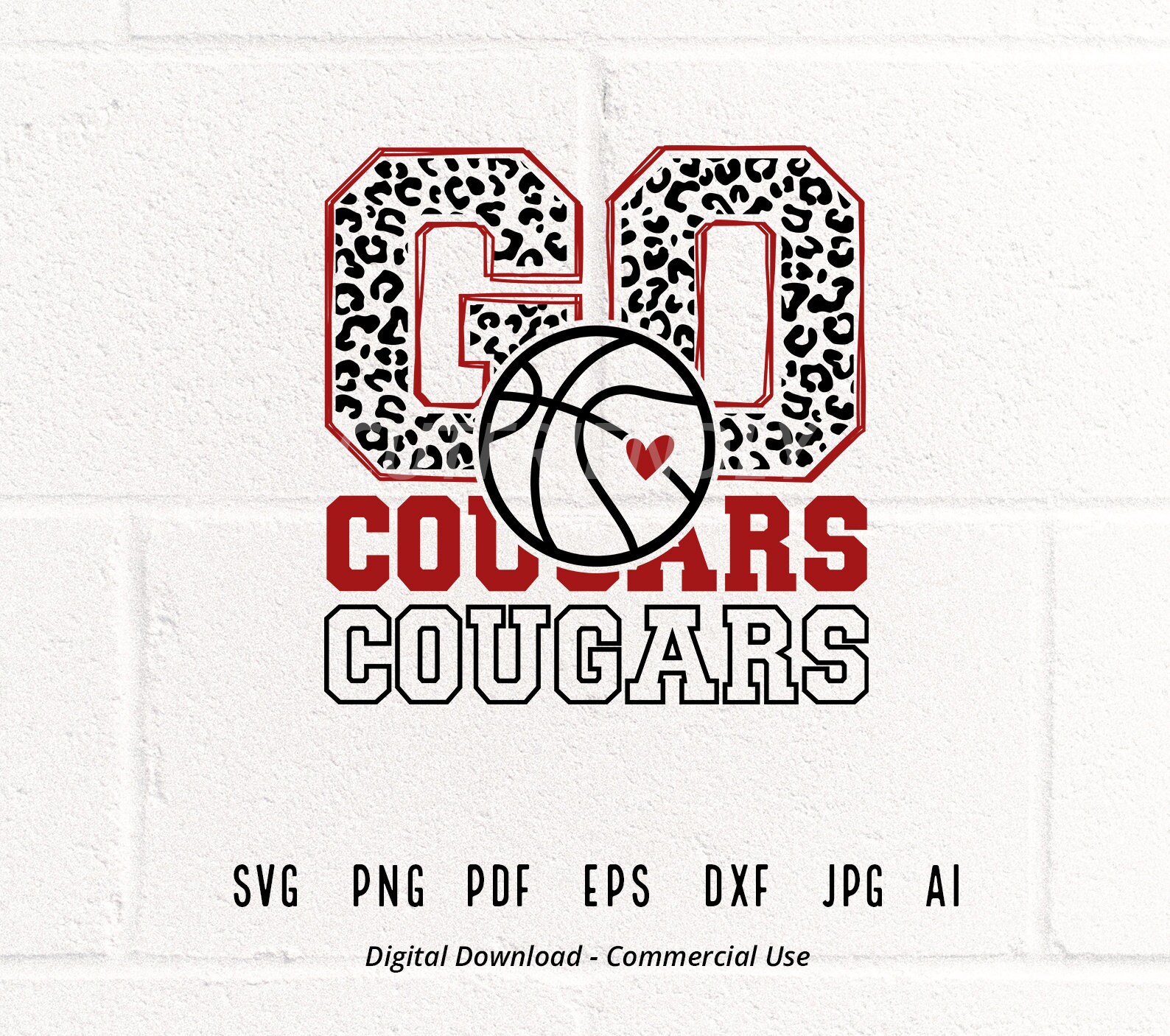 Go Cougars SVG PNG, Leopard Go Cougars svg - Inspire Uplift