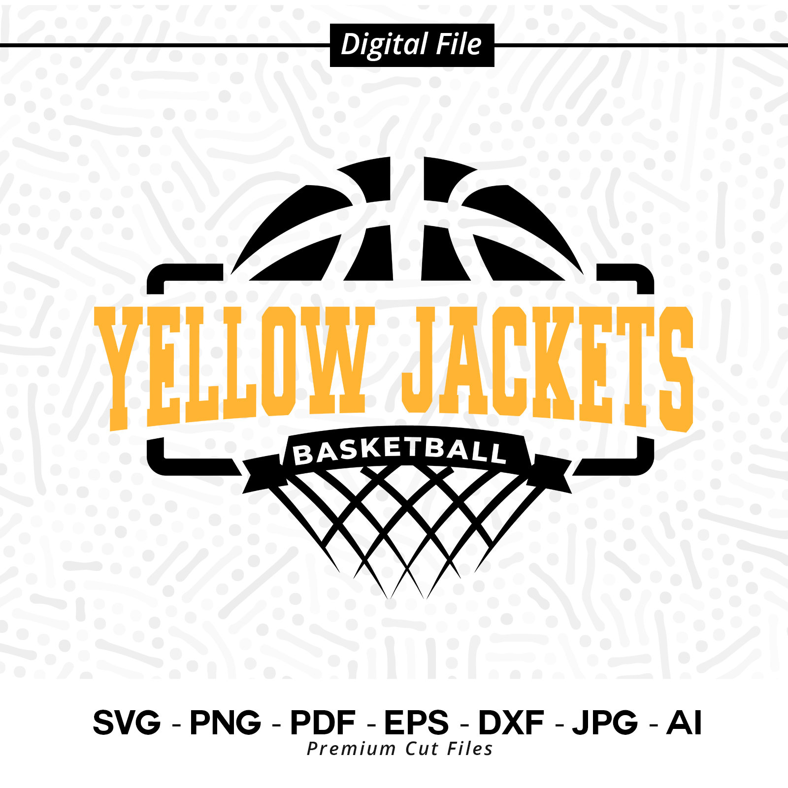 Yellow Jacket SVG PNG, Yellow Jacket Basketball svg | Inspire Uplift