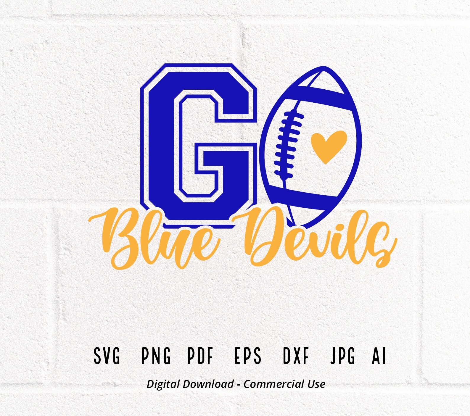 GO Blue Devils SVG PNG, Blue Devils Mascot svg | Inspire Uplift