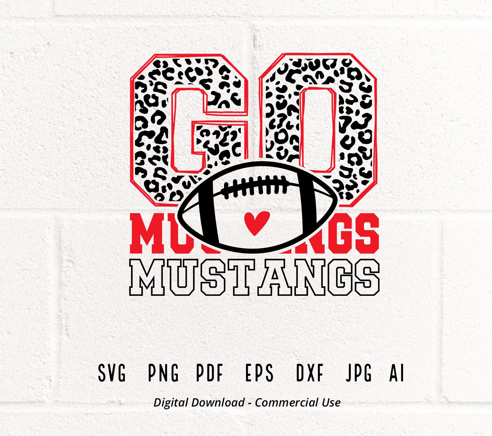 Leopard Go Mustangs SVG, Go Mustangs svg | Inspire Uplift