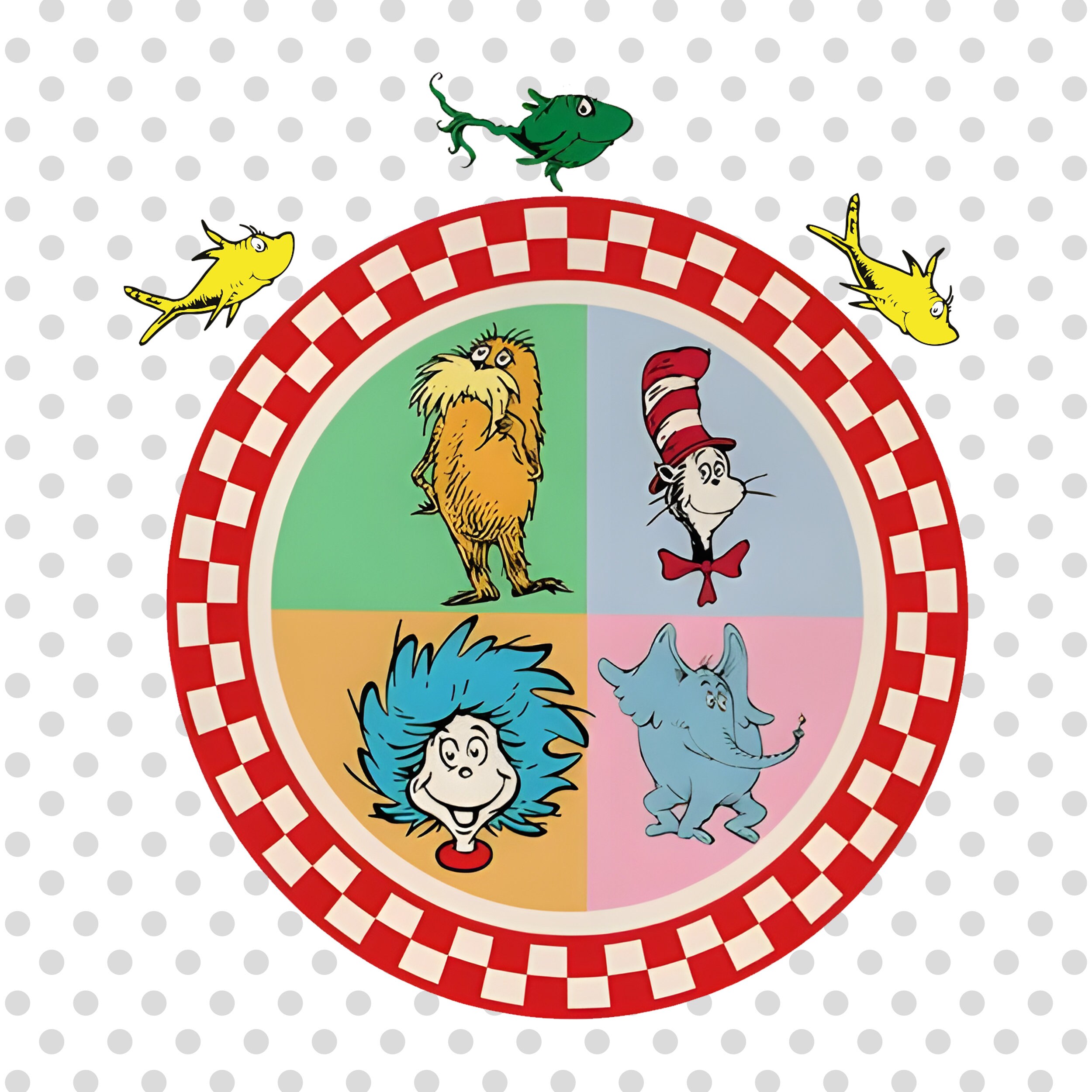 Book characters png, The Cat in the Hat png, Retro Checkered - Inspire ...