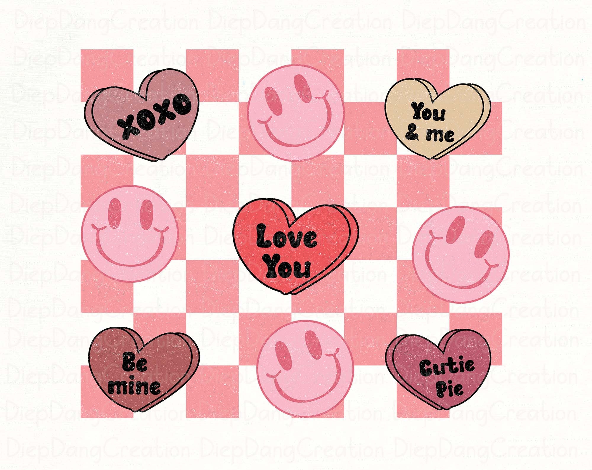 Groovy Valentine Xoxo Png, Smiley Face Lovers Png, Retro Gro | Inspire ...