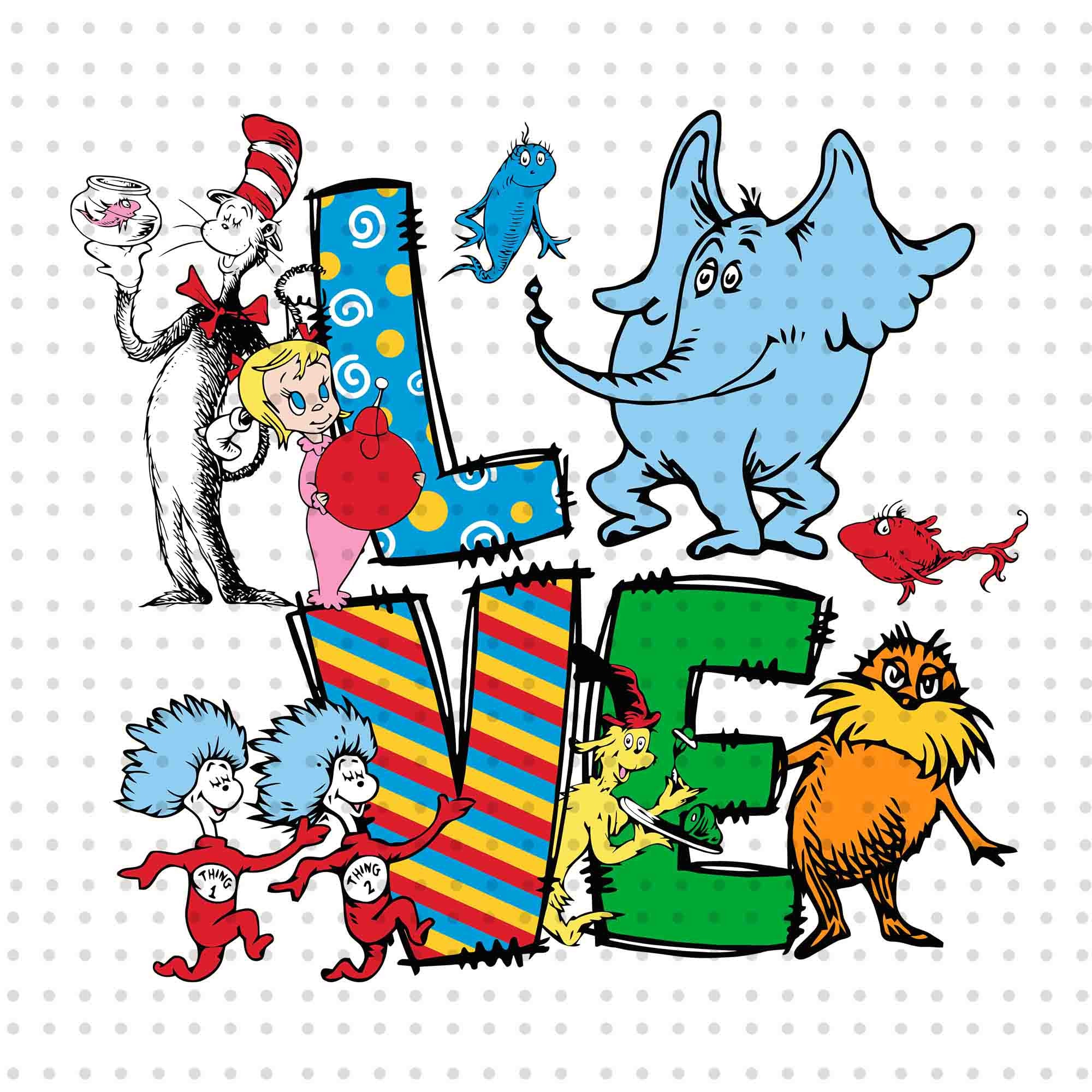 Love Dr Seuss PNG, Cat In The Hat Png, Dr Seuss Day Png, Rea | Inspire ...