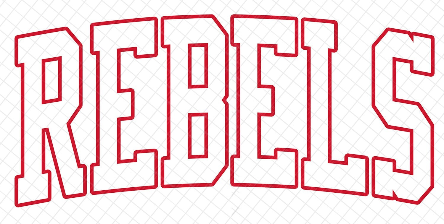 Rebels Red Arched Varsity Outline Mascot PNGSVGJPG, digital | Inspire ...