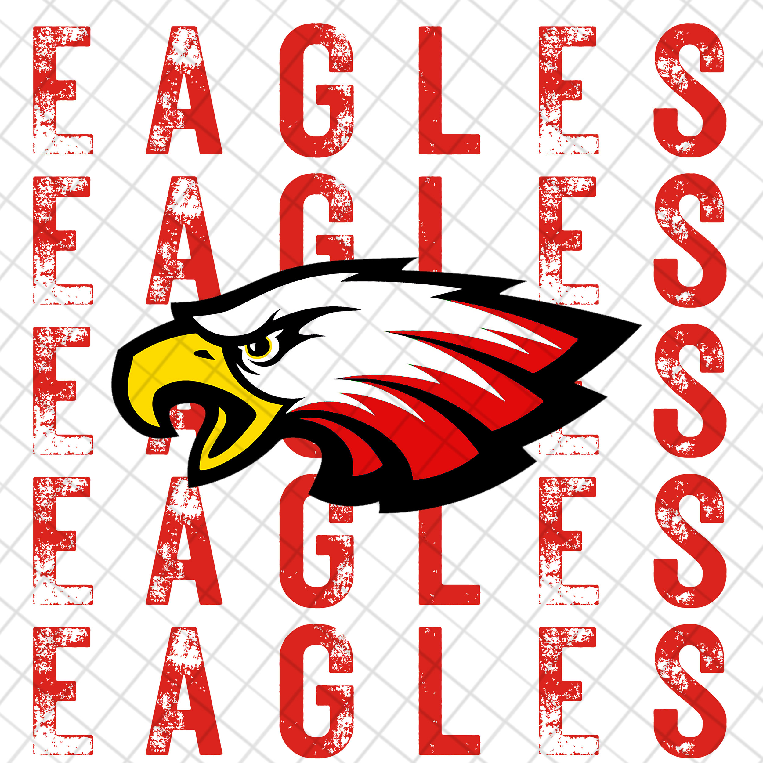 Red Eagles Distressed Mascot Design PNG, Digital Download - Inspire Uplift