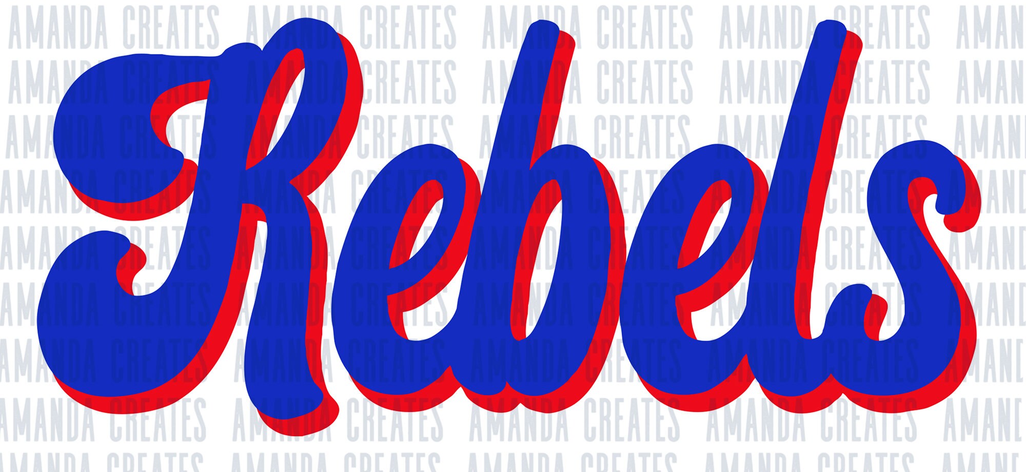 Retro Red Blue Rebels PNG, SVG, Digital File - Inspire Uplift