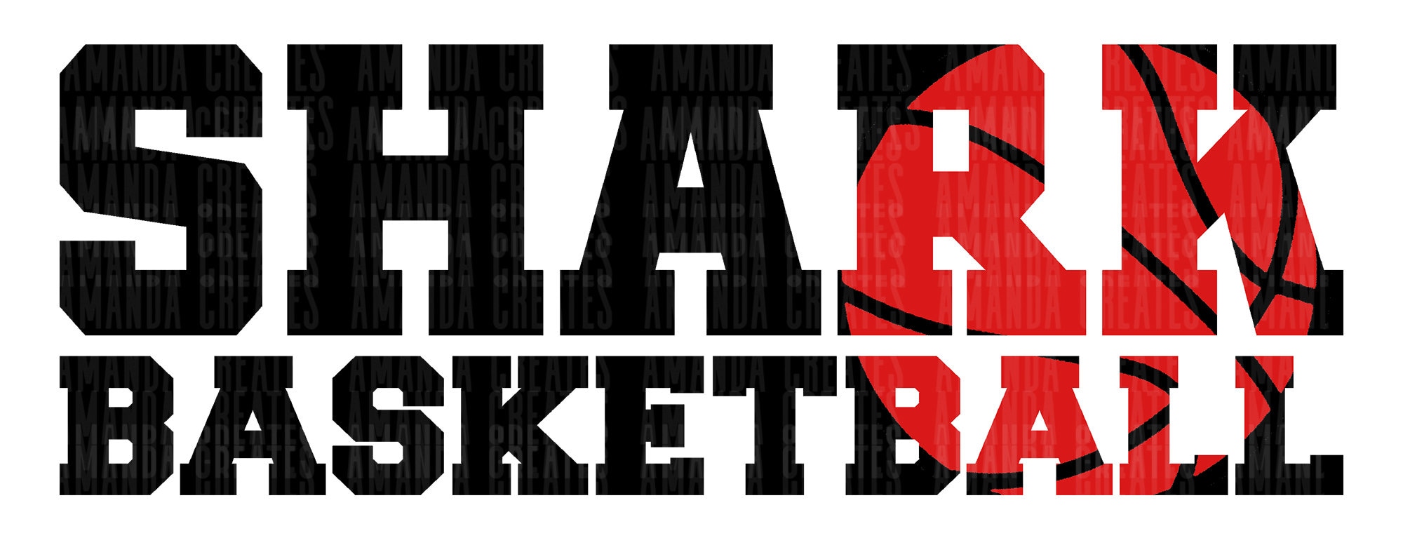 Shark Basketball Knockout Mascot Design Black Red PNG, Digit - Inspire ...