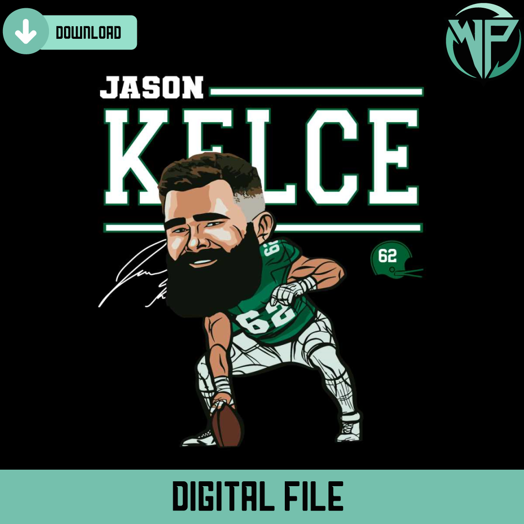 Jason Kelce Cartoon Philadelphia Eagles Svg - Inspire Uplift