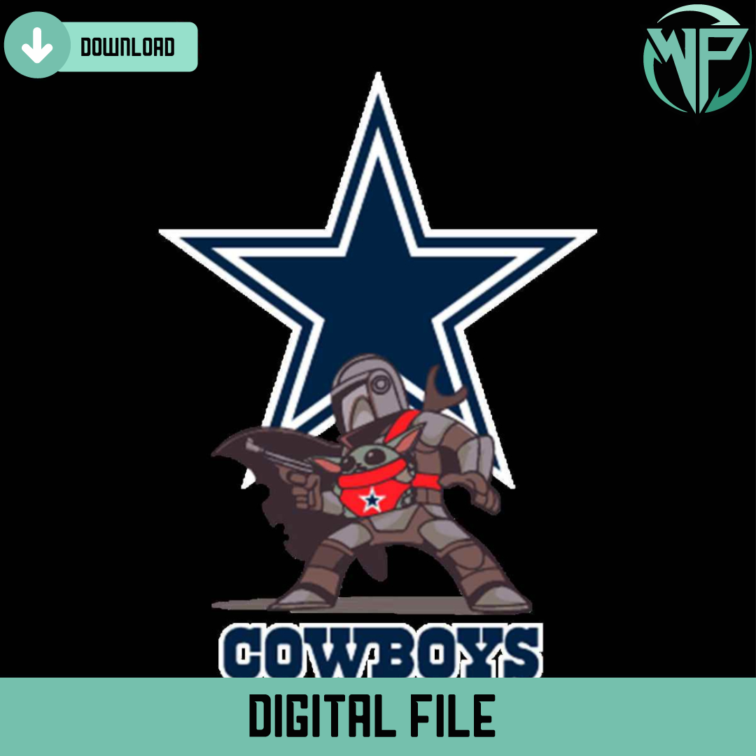 Mandalorian Baby Yoda Cowboys Svg Digital Download | Inspire Uplift