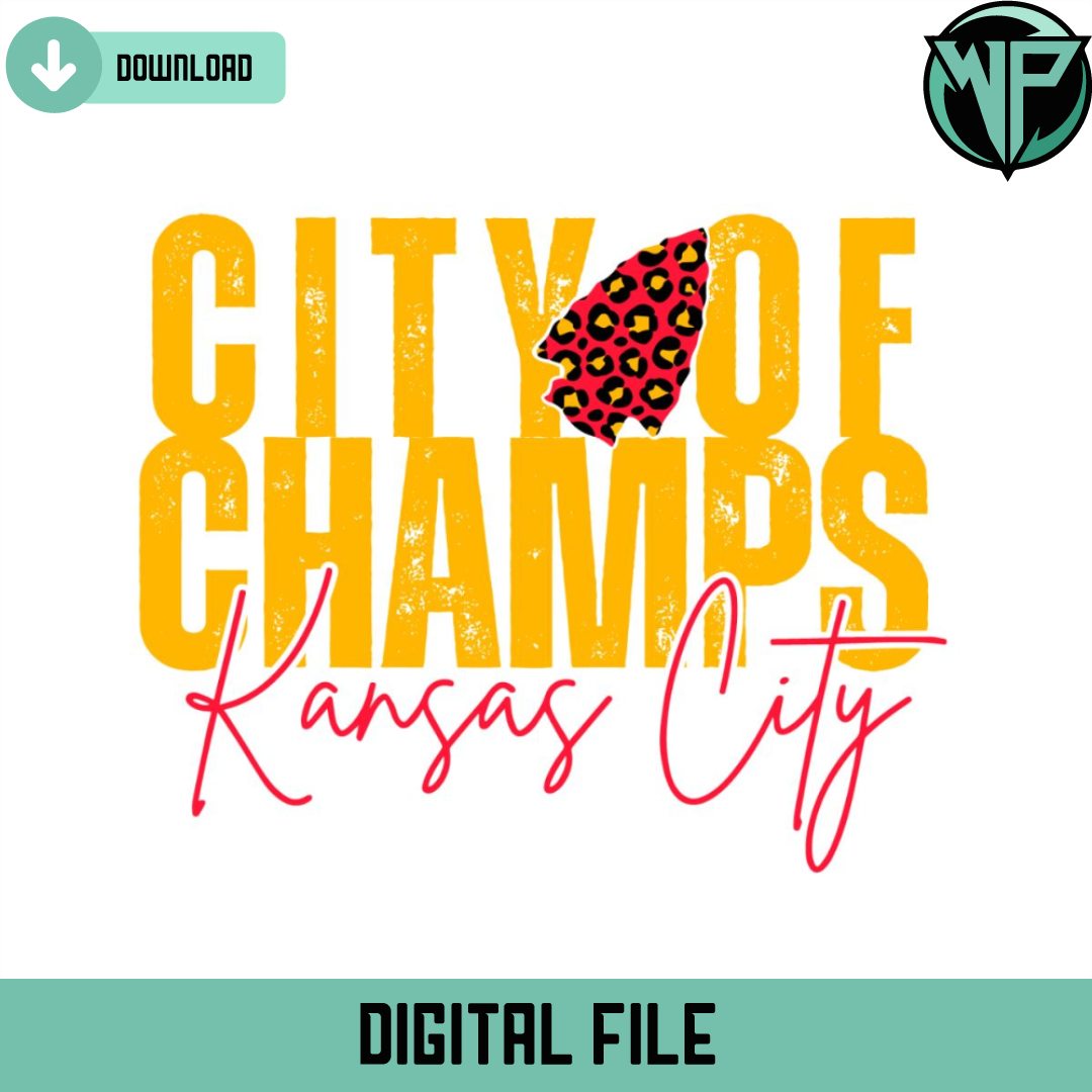 Kansas City Football City Of Champs Svg Digital Download | Inspire Uplift