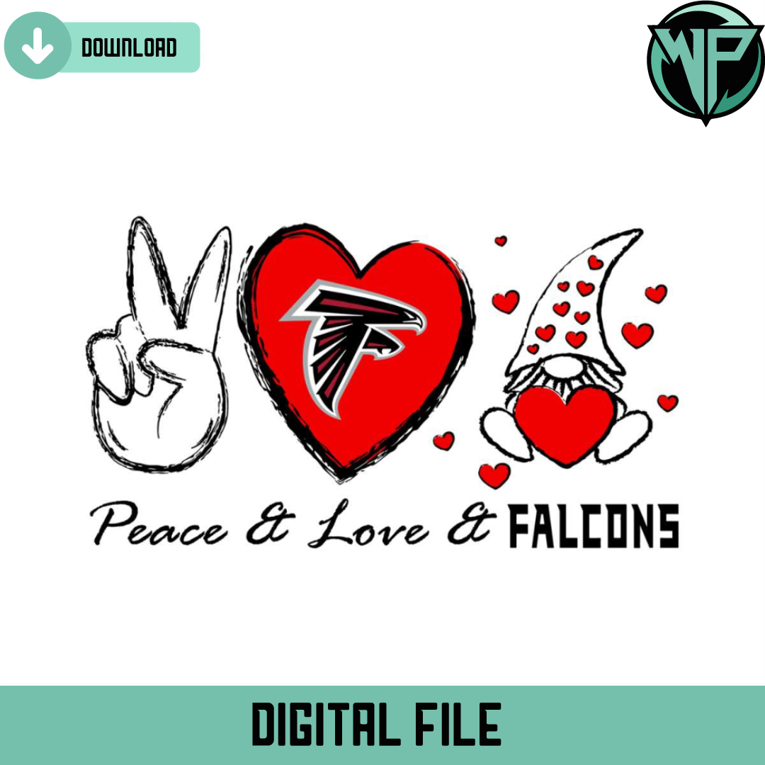 Peace Love Falcons Svg Digital Download1 - Inspire Uplift
