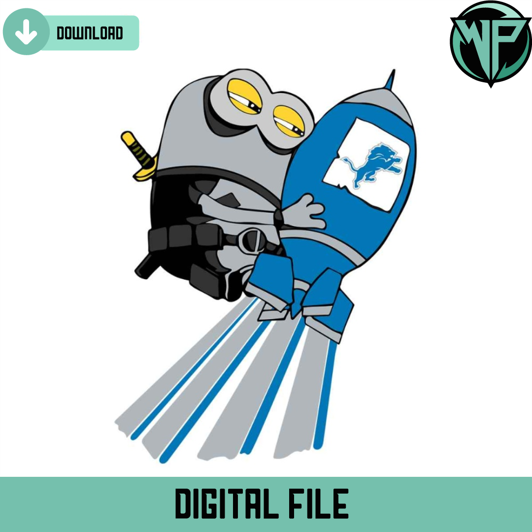 Minions Detroit Lions Rocket Svg Digital Download - Inspire Uplift