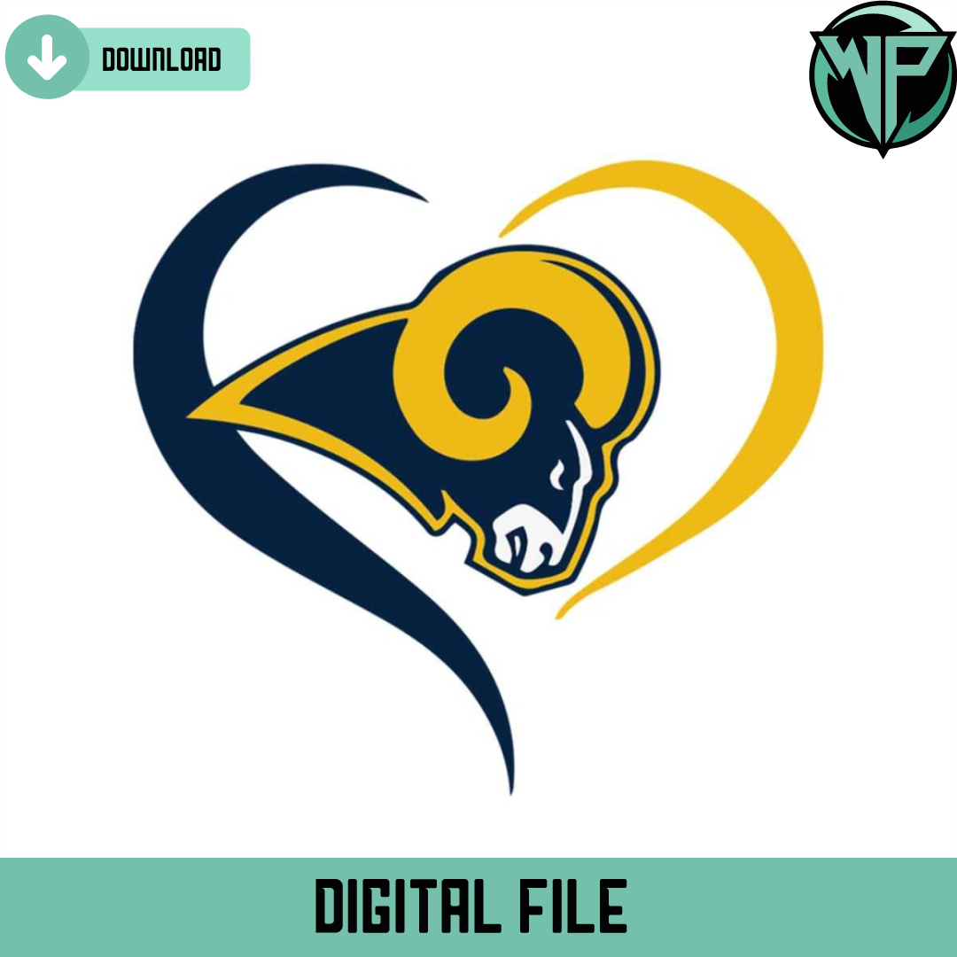Los Angles Rams Heart Svg Cricut Digital Download | Inspire Uplift