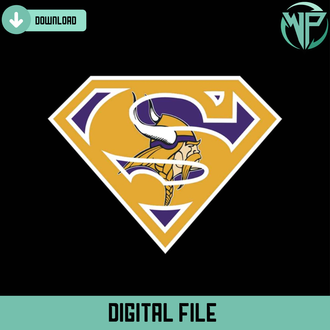 Superman Vikings Football Svg Digital Download | Inspire Uplift