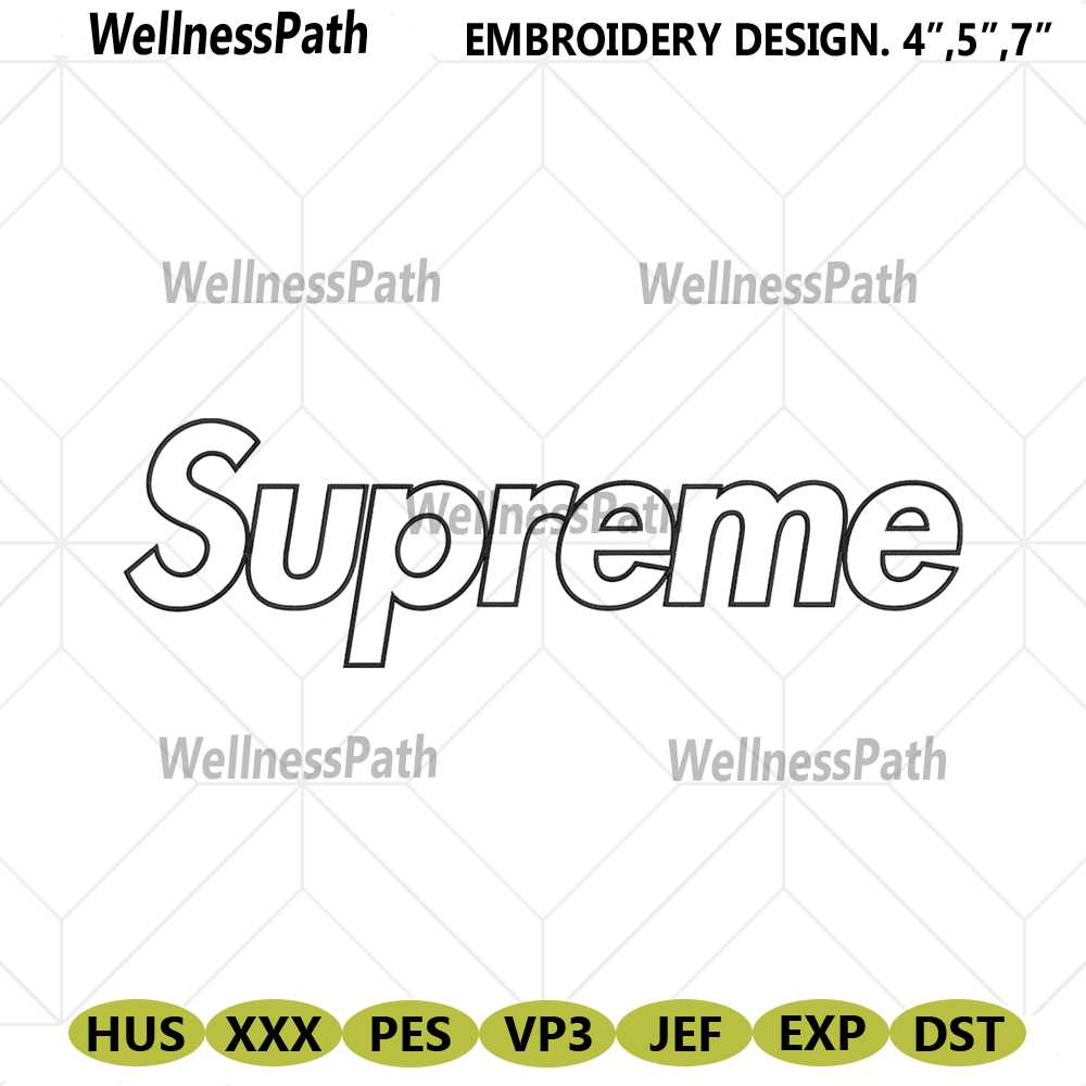 Supreme Outline Black Logo Embroidery Design Download | Inspire Uplift