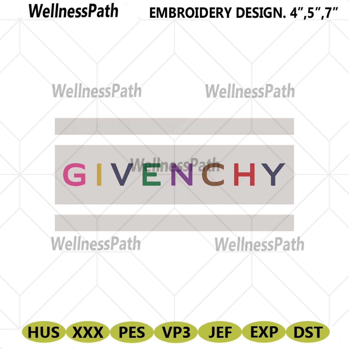 Givenchy Colorful Characters Logo Embroidery Instant Downloa - Inspire ...