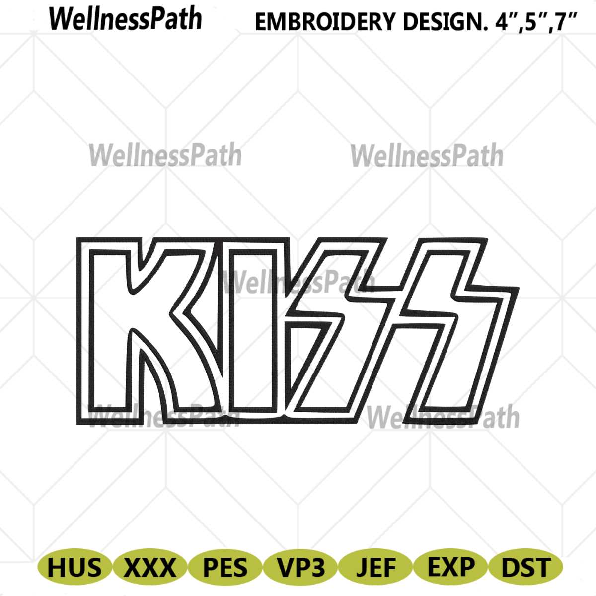 Kiss Logo Text Rock Band Embroidery Design Download File - Inspire Uplift