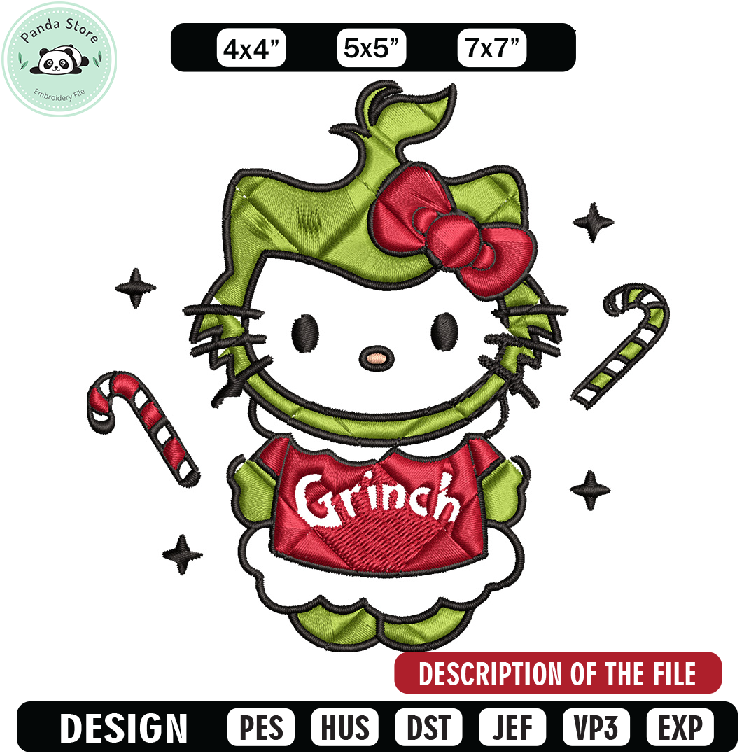Chrismas kitty Embroidery Design, Kitty Embroidery, Embroide | Inspire ...