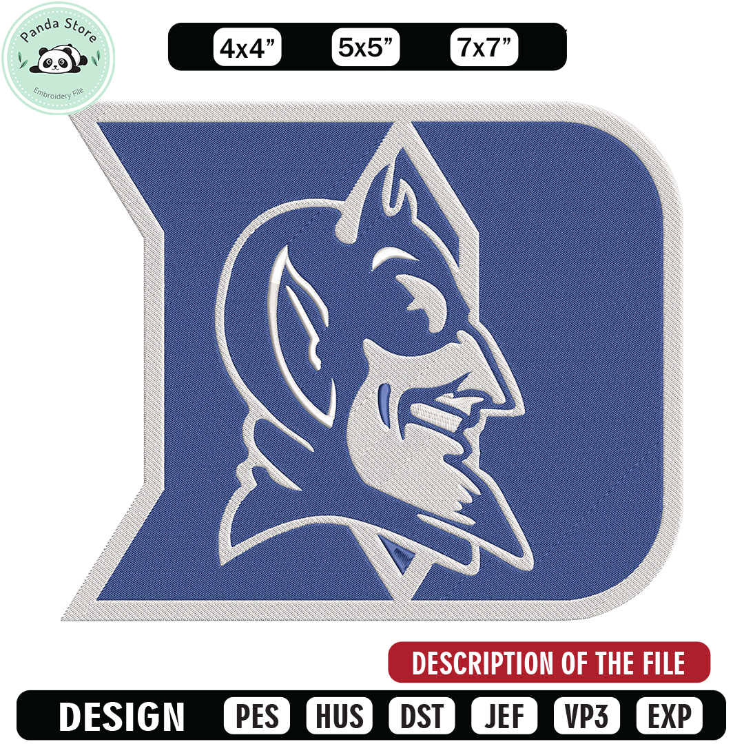 Duke University logo embroidery design, NCAA embroidery,Spor - Inspire ...