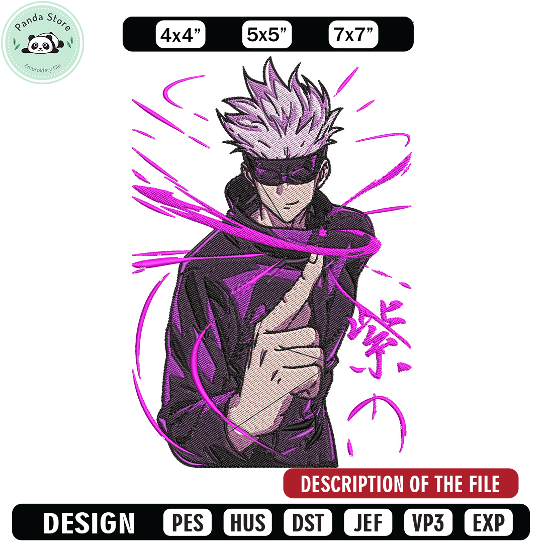 Gojo poster Embroidery Design, Jujutsu Embroidery, Embroider | Inspire ...