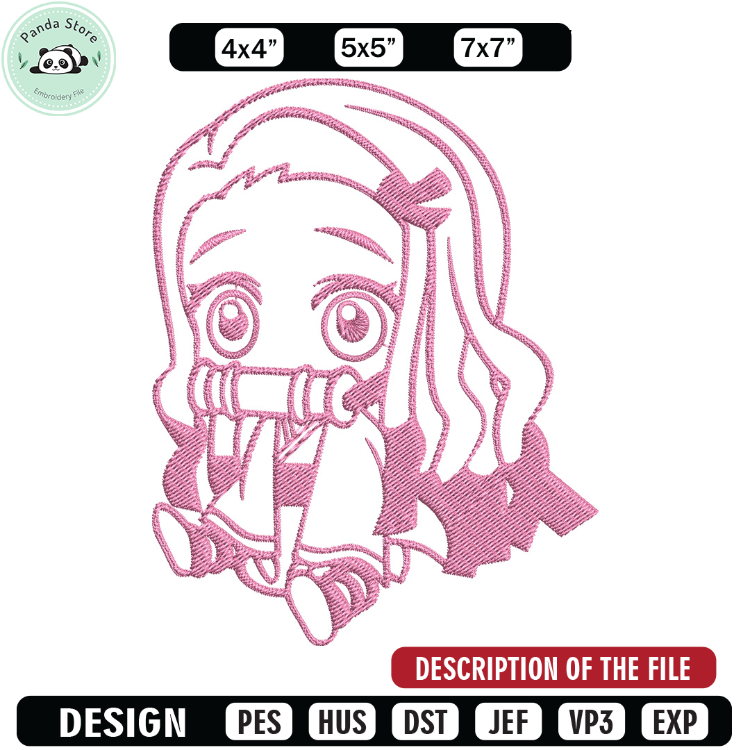 Nezuko chibi Embroidery Design, Demon slayer Embroidery, Emb - Inspire ...