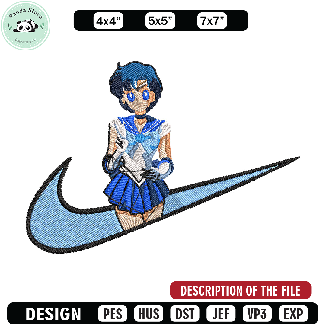 Sailor Mercury Embroidery Design, Sailor Moon Embroidery, Em - Inspire ...
