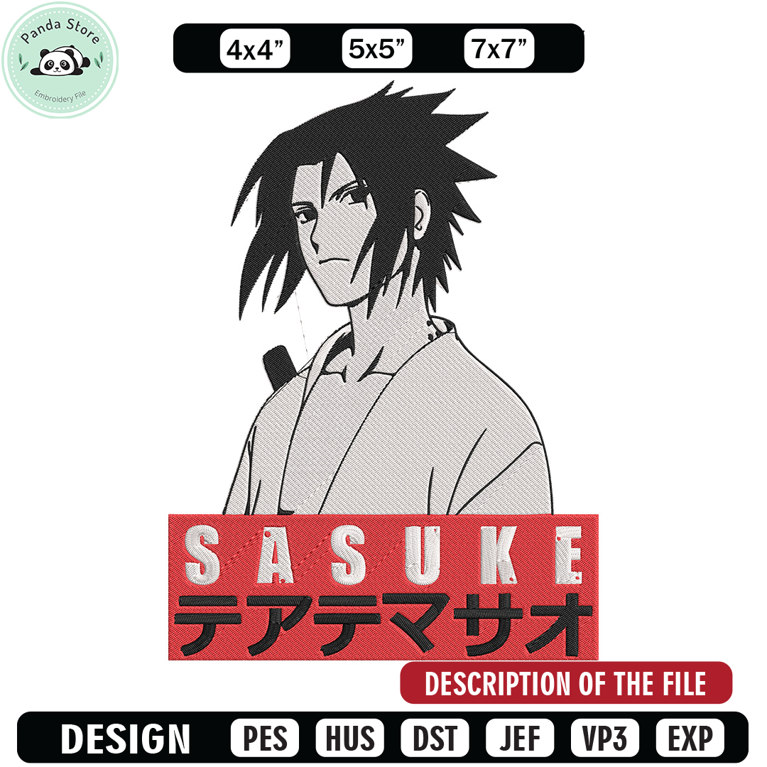 Sasuke poster Embroidery Design, Naruto Embroidery, Embroide - Inspire ...