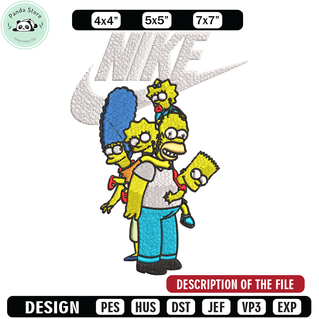 Simpson family Nike Embroidery design, Simpson cartoon Embro | Inspire ...