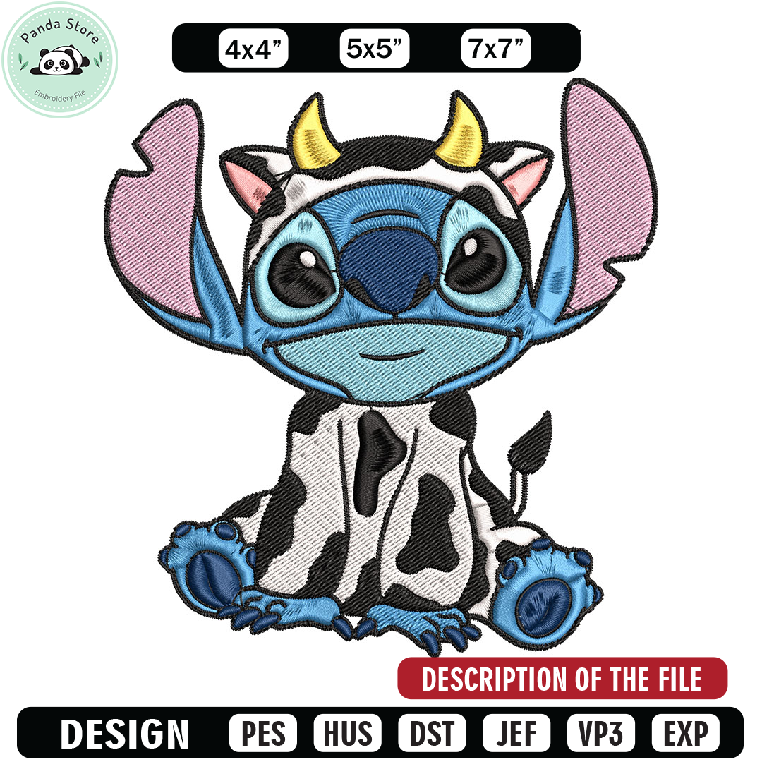 Stitch Cow Embroidery Design, Stitch Embroidery, Embroidery - Inspire ...