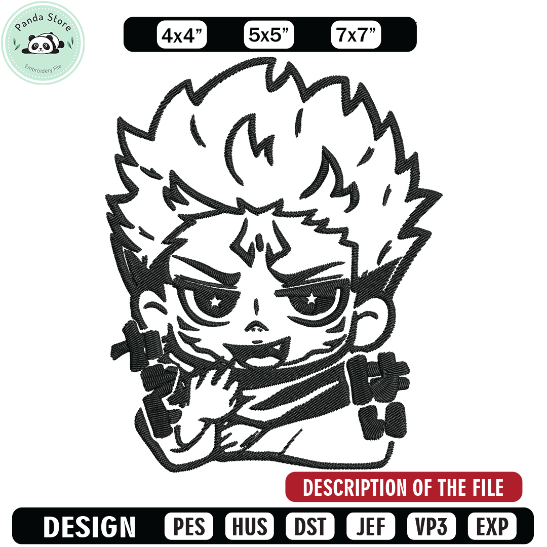 Sukuna chibi Embroidery Design, Jujutsu Embroidery, Embroide | Inspire ...