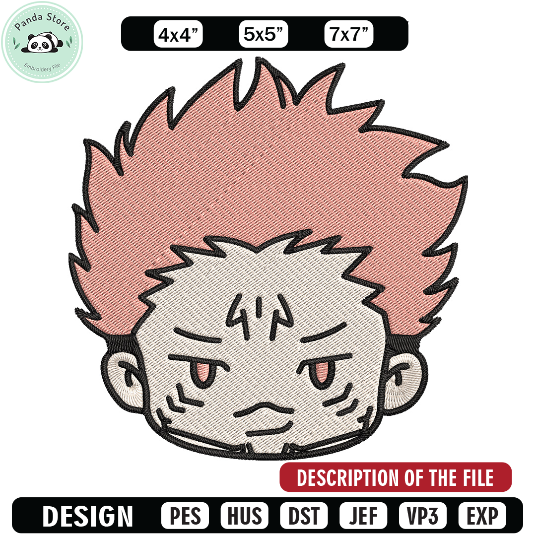Sukuna chibi Embroidery Design, Jujutsu Embroidery, Embroide - Inspire ...