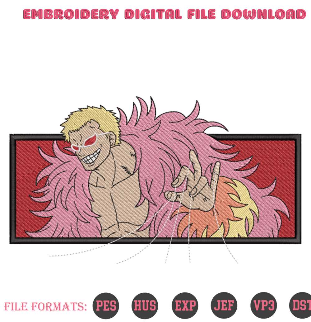 Doflamingo Anime Embroidery Design One Piece Movie - Inspire Uplift