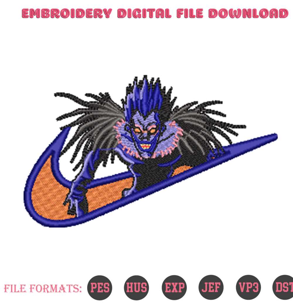 Nike Logo x Ryuk Embroidery Design Death Note Embroidery Fil | Inspire ...