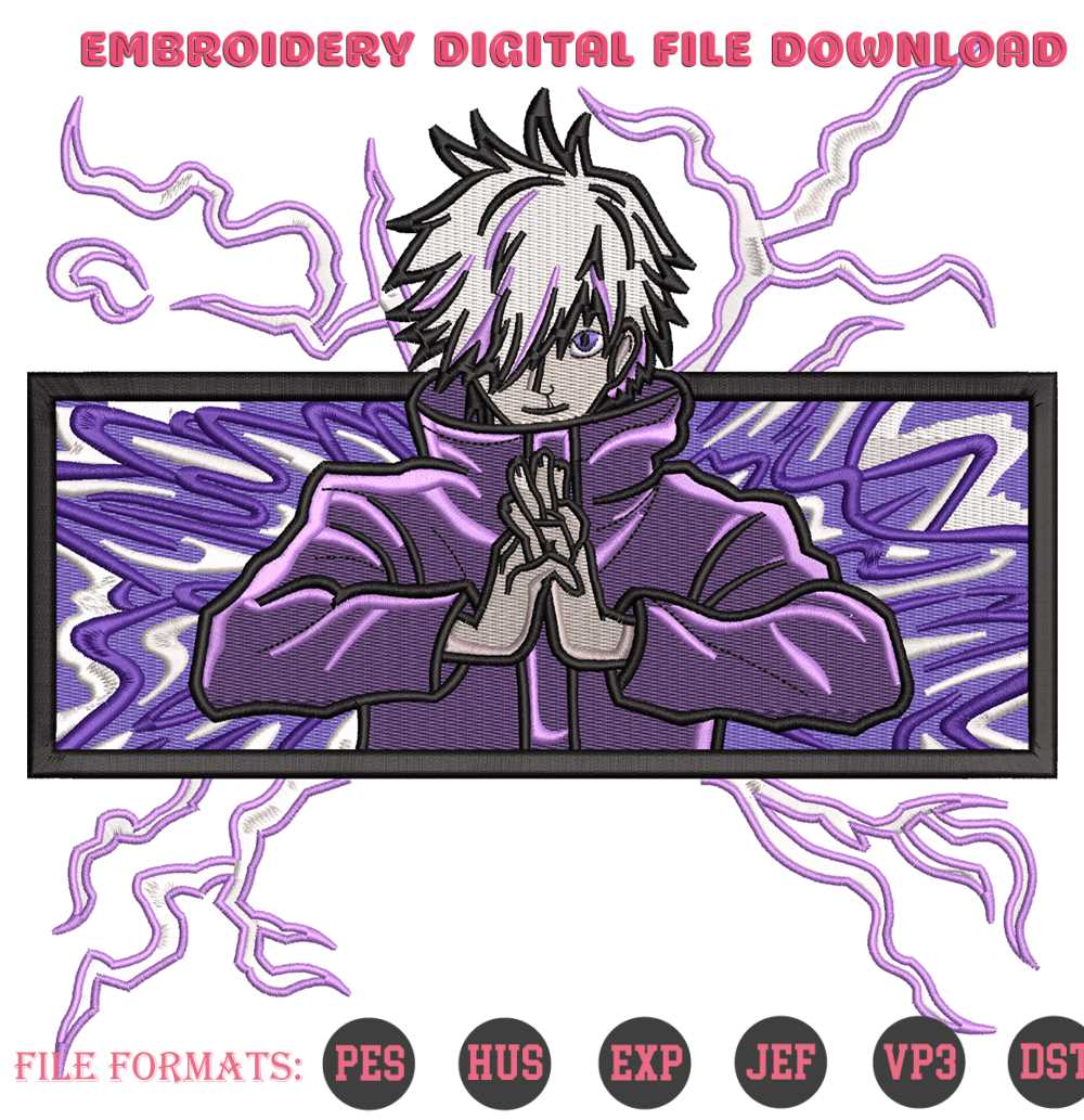 Gojo Satoru Overpowered Embroidery Design Jujutsu Kaisen Ani | Inspire ...