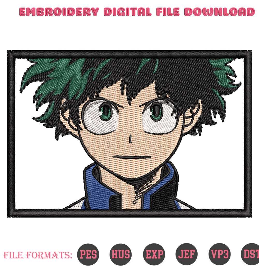 Izuku Midoriya Embroidery Design Anime My Hero Academia Embr | Inspire ...