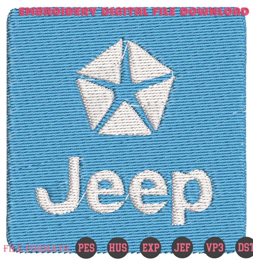 Jeep Logo Embroidery Design Sport Car Brand Embroidery - Inspire Uplift