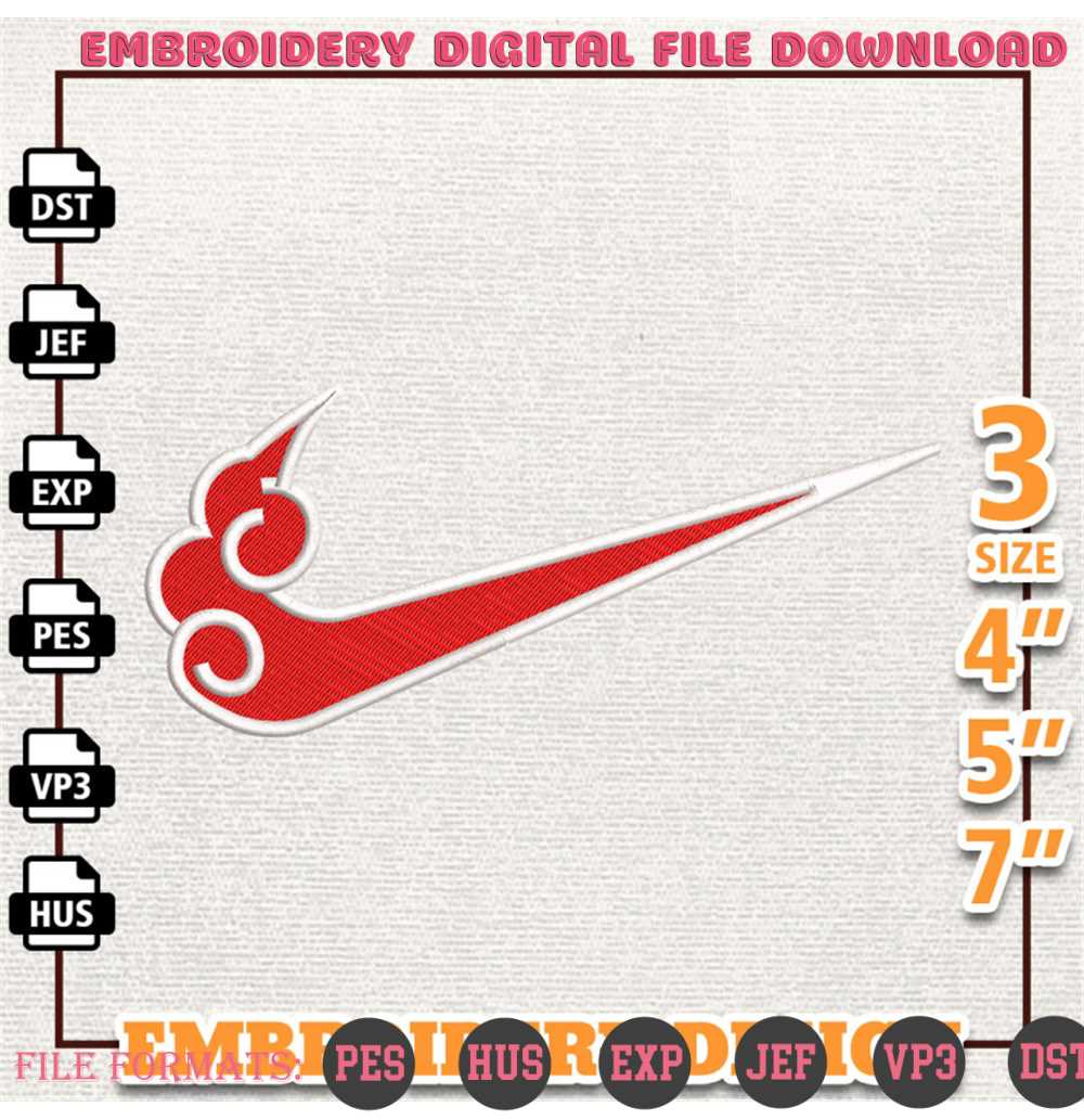 Naruto Akatsuki Nike Embroidery Design, Nike Anime Embroider | Inspire ...