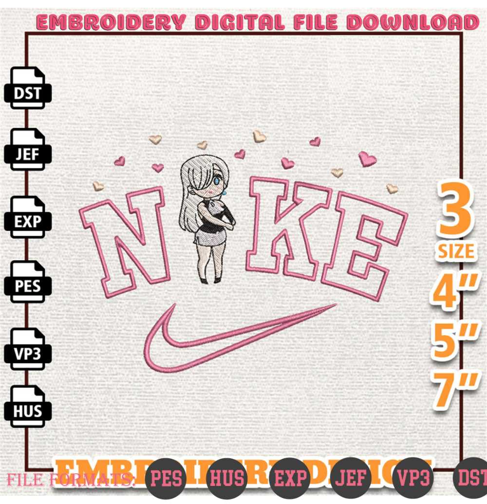 Pink Nike Logo Embroidery Design, Brand Logo Embroidery | Inspire Uplift