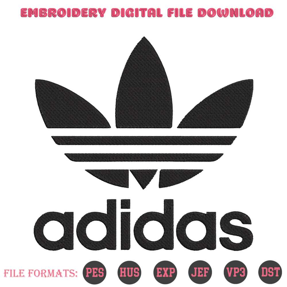 Adidas Logo Brand Machine Embroidery Design Download Files | Inspire Uplift