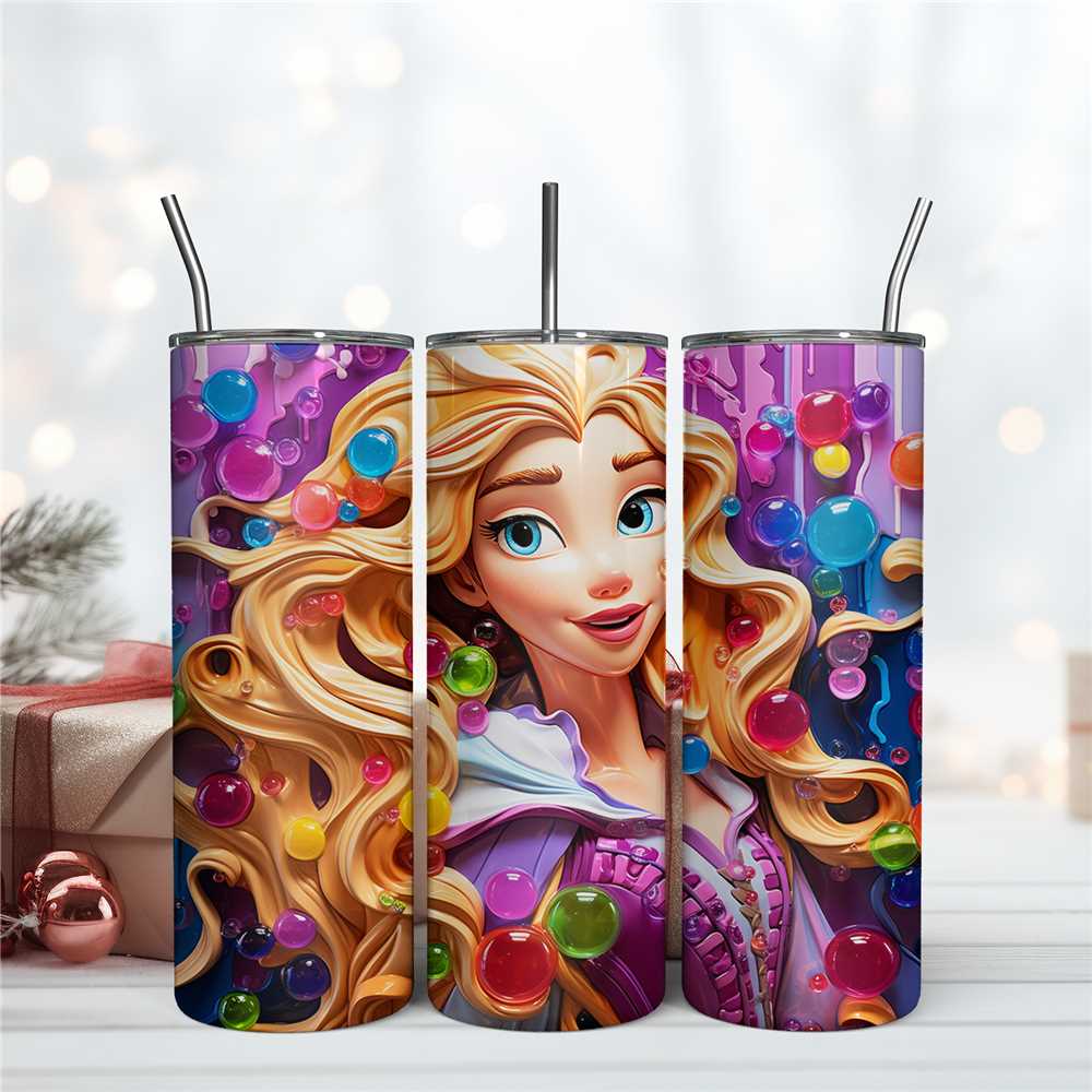 3D Rapunzel Bubble Tumbler Design, Disney Princess Wrap, 20o - Inspire ...