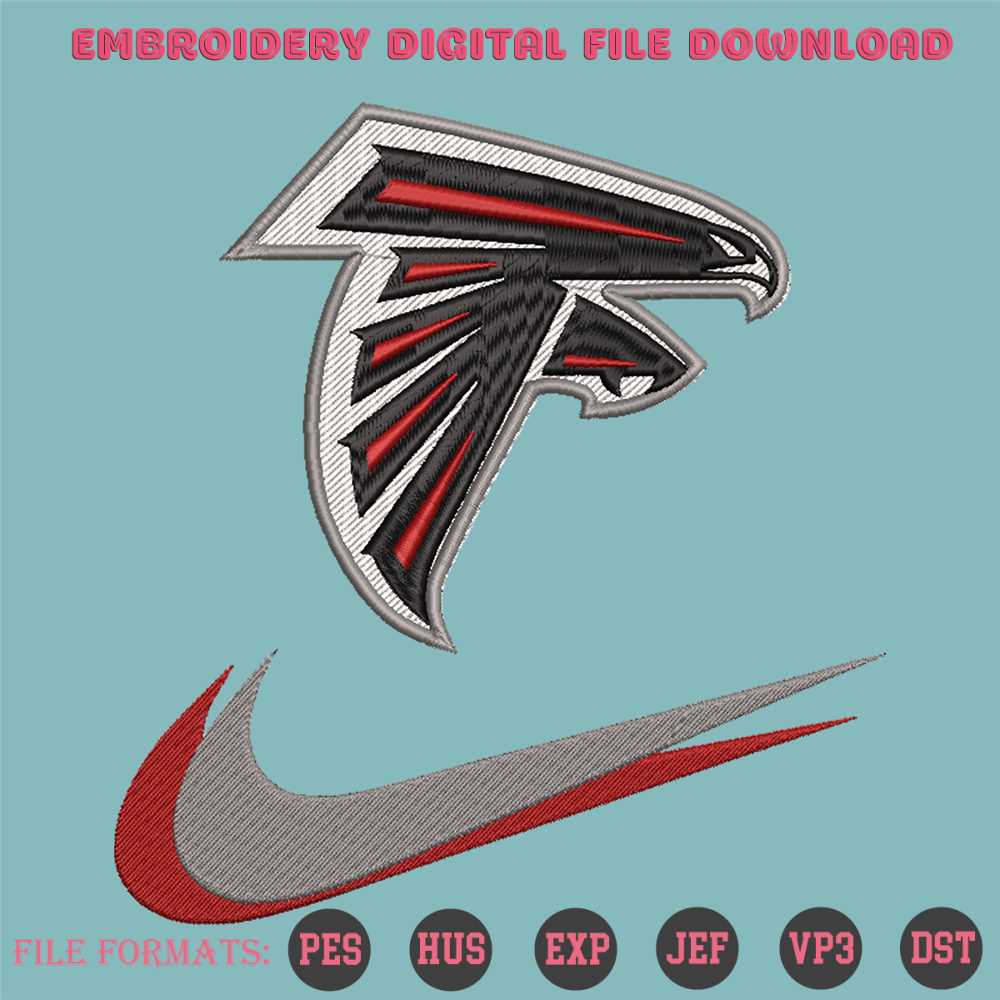 Atlanta Falcons Nike Swoosh Embroidery Design Download - Inspire Uplift