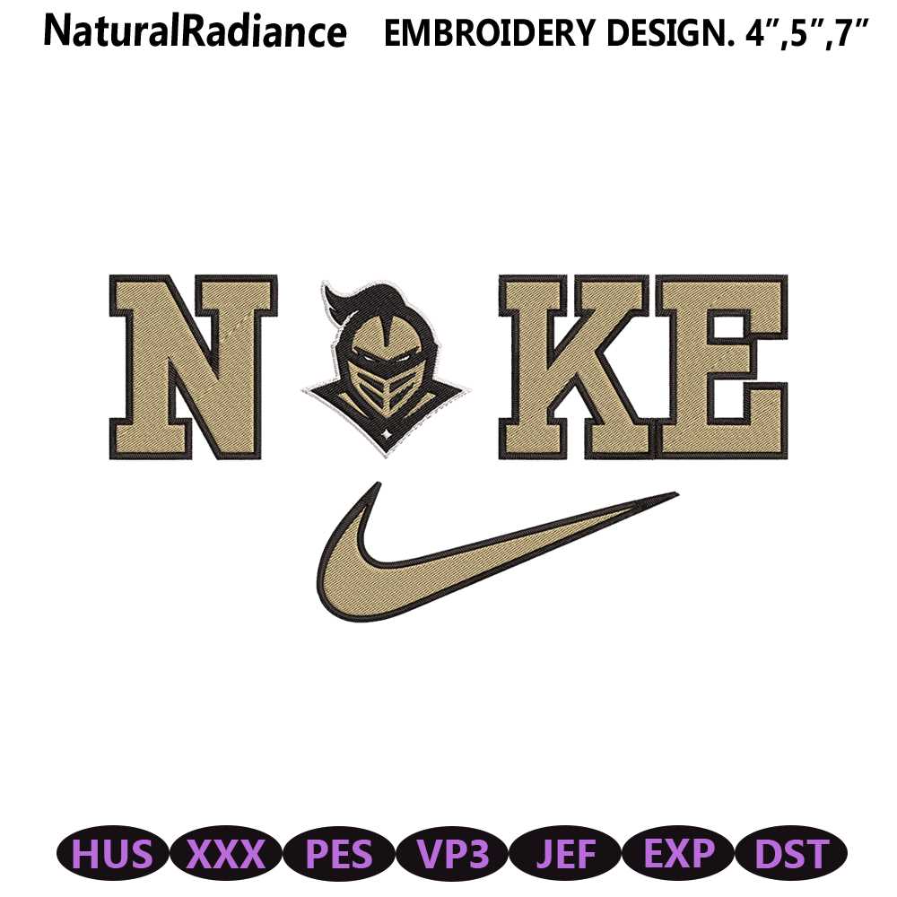 Nike UCF Knights Logo NCAA Embroidery Design File - Inspire Uplift