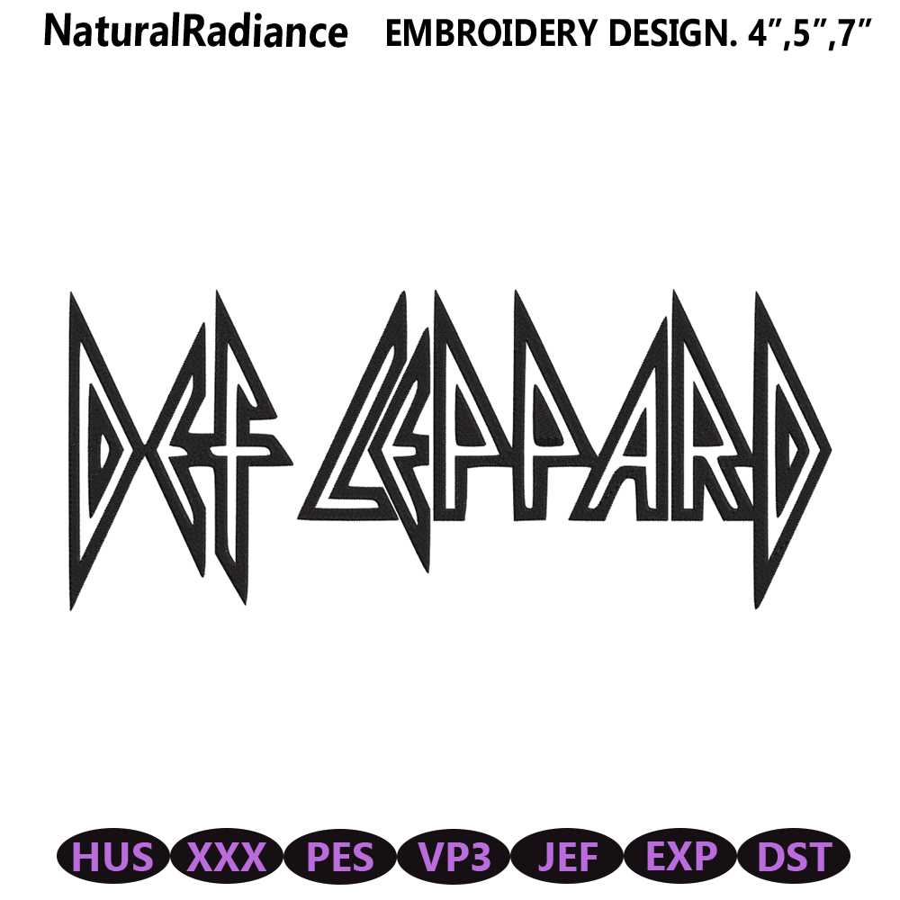 Def Leppard Logo Rock Band Embroidery Design Download File - Inspire Uplift