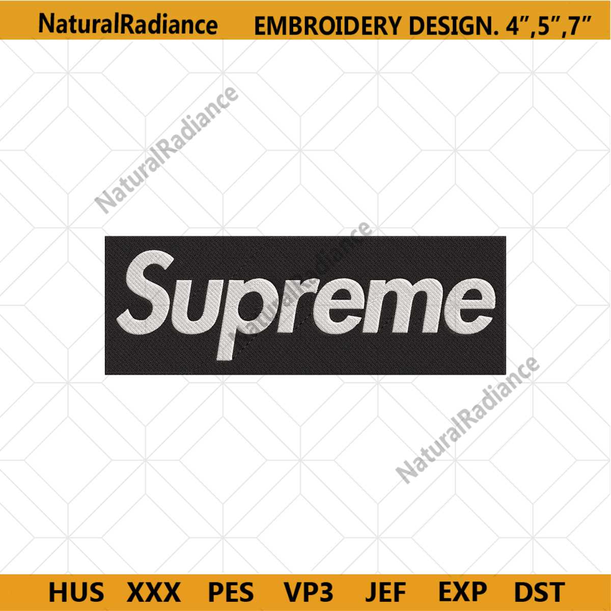 Supreme Box Black Logo Embroidery Design Download | Inspire Uplift