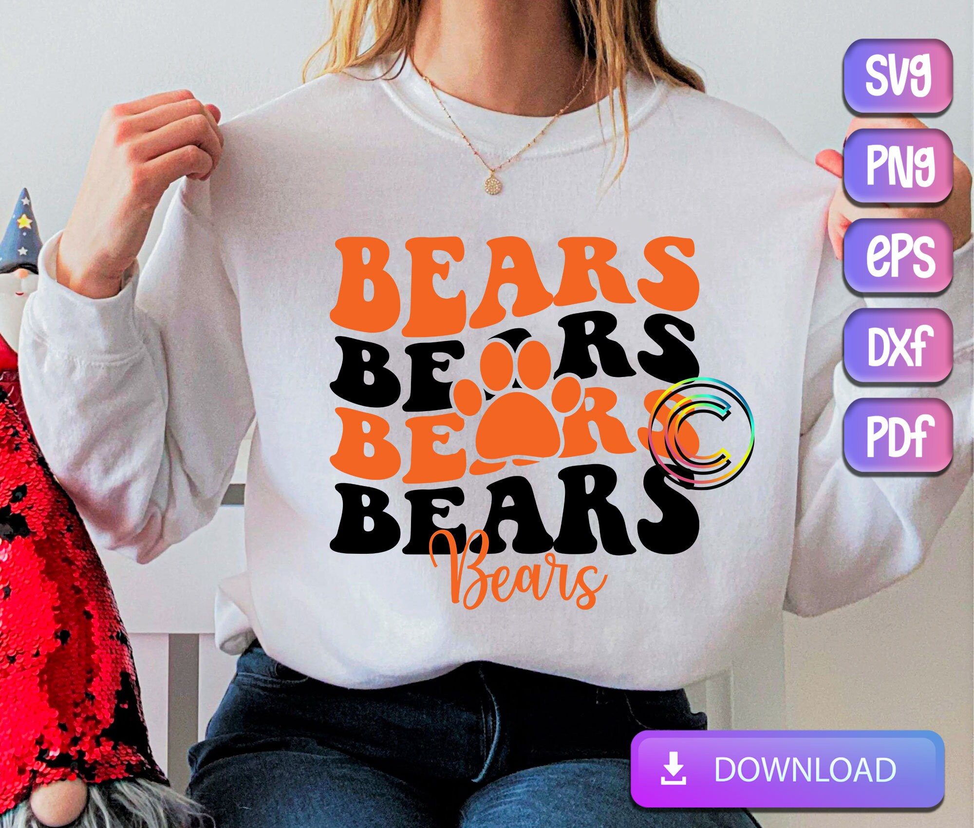 Stacked Bears Paw SVG, Bears Mascot svg, Bears svg, Bears Pa - Inspire ...