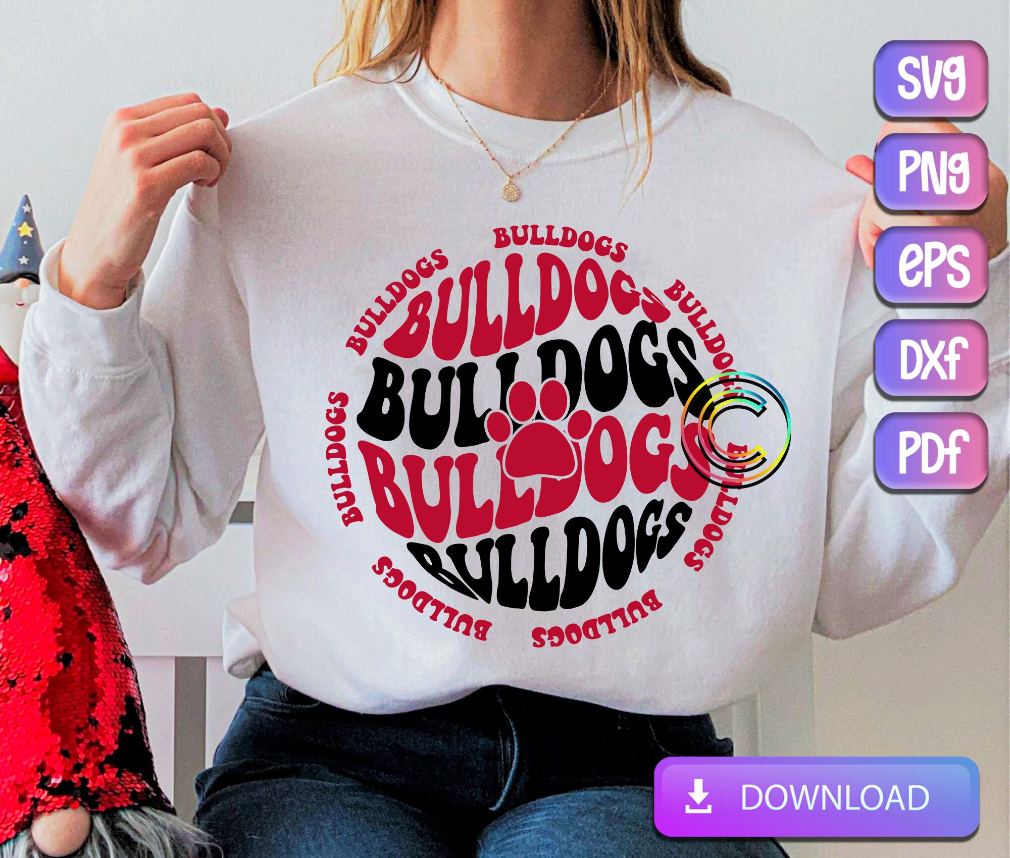 Stacked Bulldogs Paw SVG, Bulldogs Mascot svg, Bulldogs svg, | Inspire ...