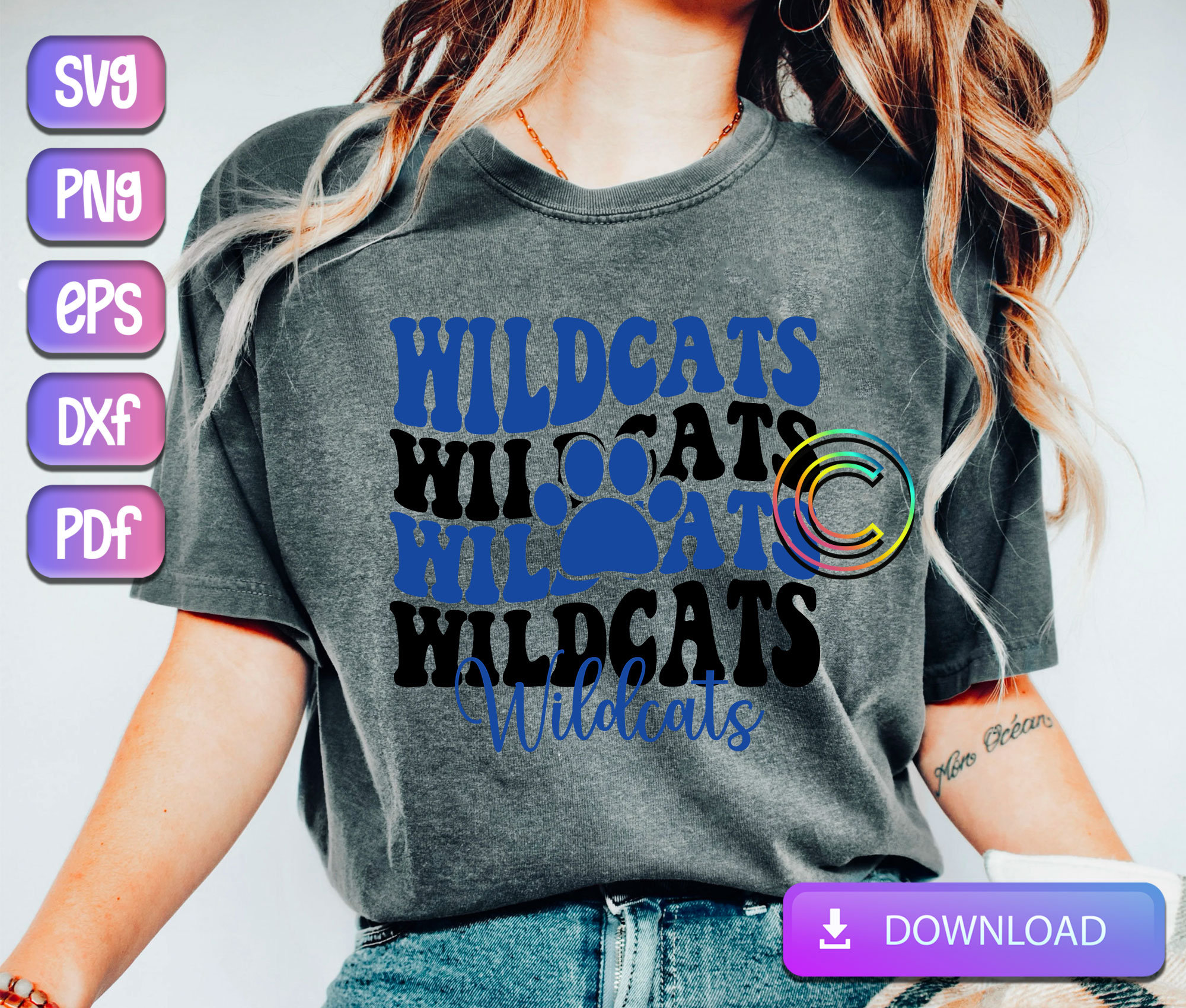 Stacked Wildcats Paw SVG, Wildcats Mascot svg, Stacked Wildc | Inspire ...