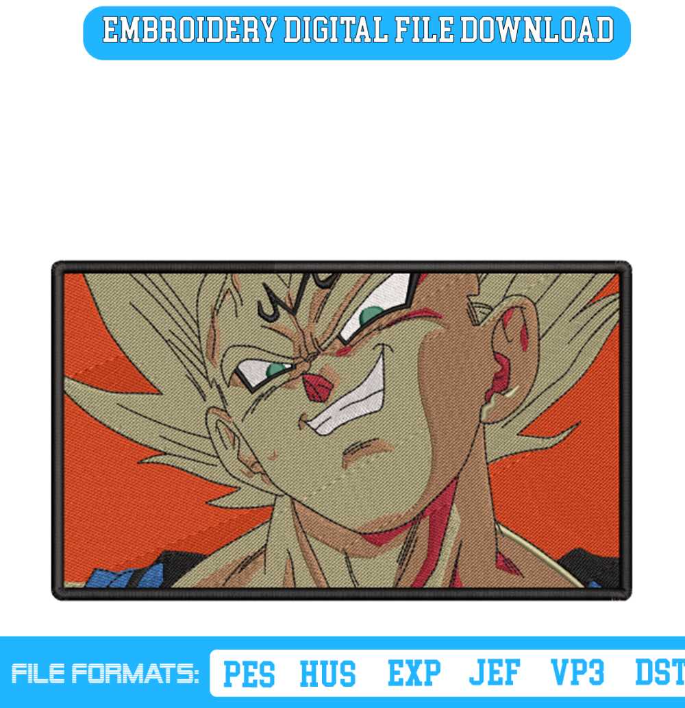 Majin Vegeta Orange Embroidery Design Anime Dragon Ball | Inspire Uplift