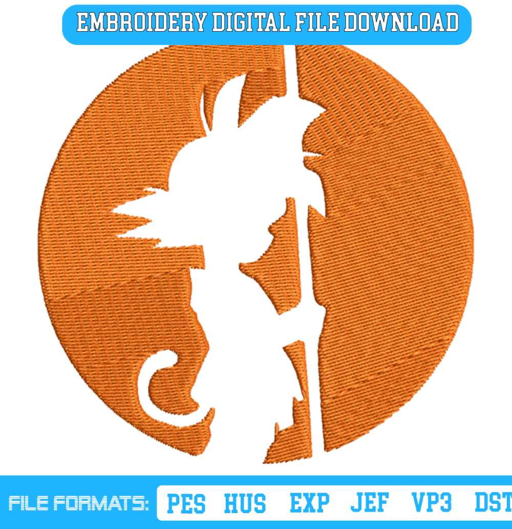Goku Moon Embroidery Design Download Anime Dragon Ball Embro - Inspire ...